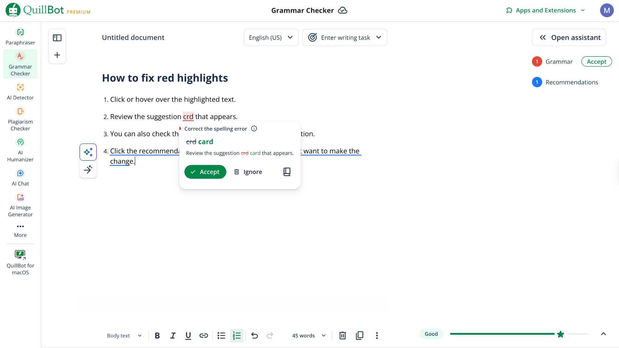 Why is my text highlighted in red? – QuillBot Help Center