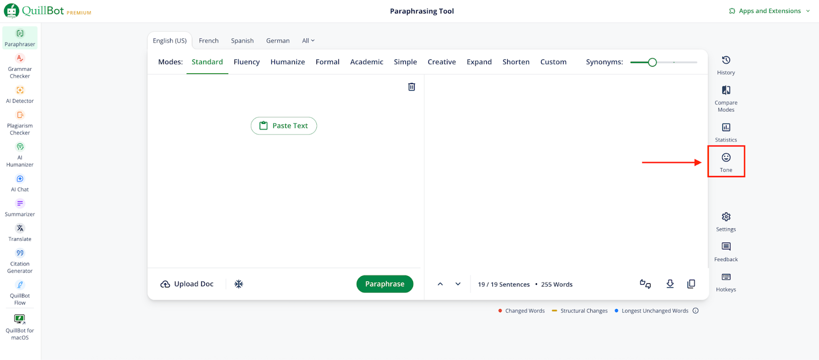 How can I check and use Tone settings in QuillBot? – QuillBot Help Center